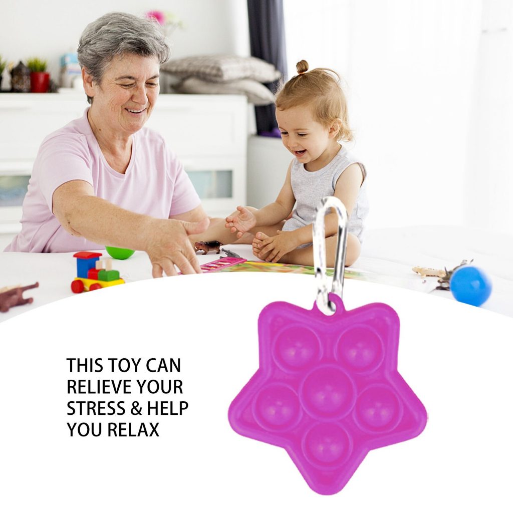 Star Keychain Pop It Fidget Anti Stress Toys | Popping Fidgets