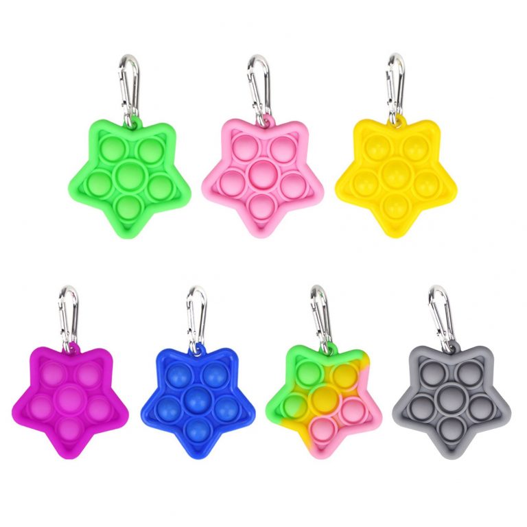 Star Keychain Pop It Fidget Anti Stress Toys | Popping Fidgets