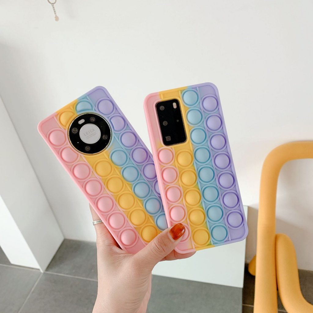 Popping Fidget Anti Stress Multi Color Silicone Phone Case For Huawei ...