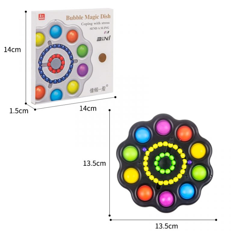 Colorful Pop It Fidget 10 Sides Spinner for Stress Relief | Popping Fidgets