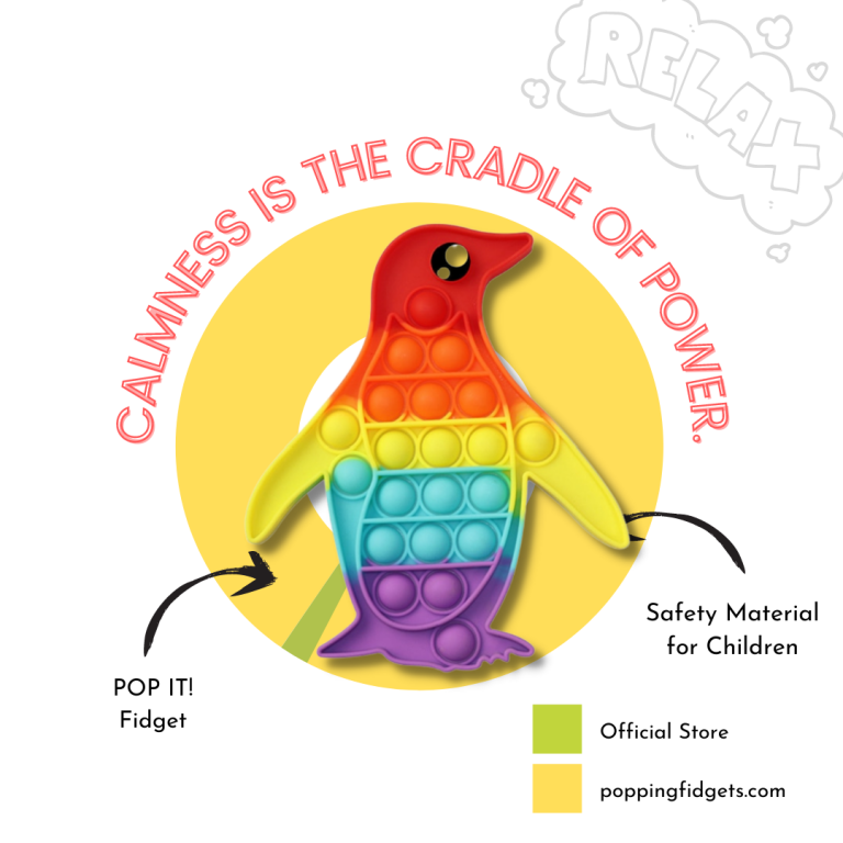 Rainbow Penguin Pop It Fidget Simple Dimple Anti Stress Toy | Popping ...