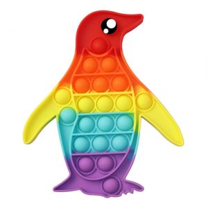 Rainbow Penguin Pop It Fidget Simple Dimple Anti Stress Toy | Popping ...